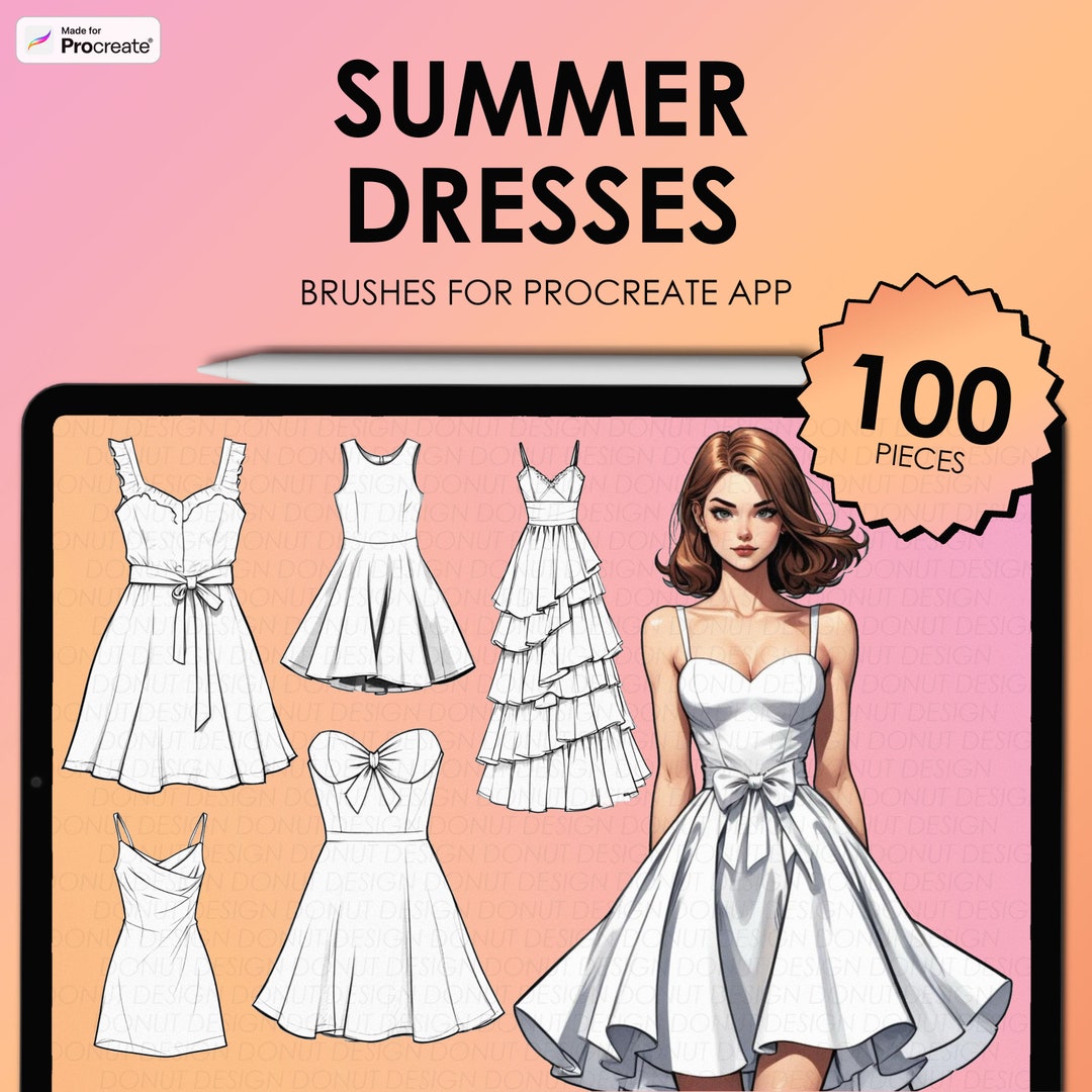 100 Procreate Dress Stamps Procreate Clothing Stamps Procreate Clothing ...