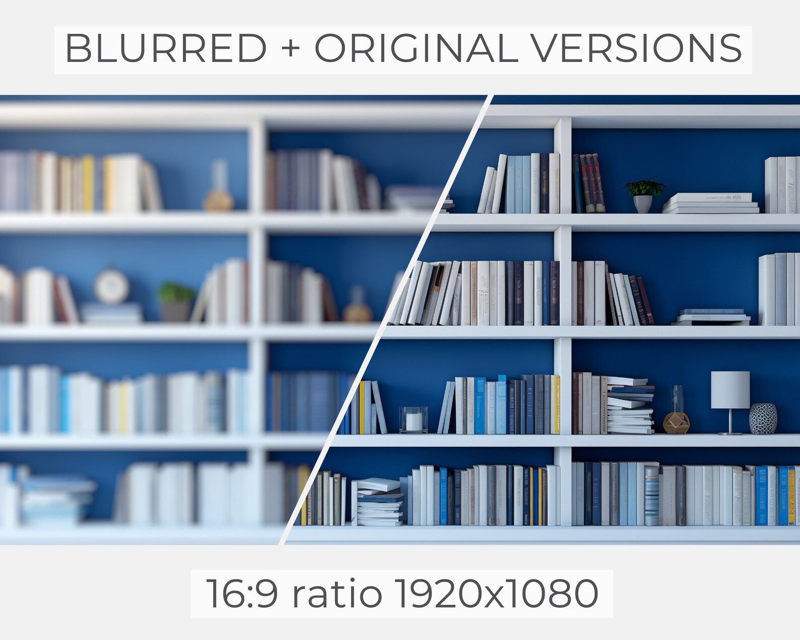 Blue Bookshelf Zoom Background Home Office Home Office - Etsy