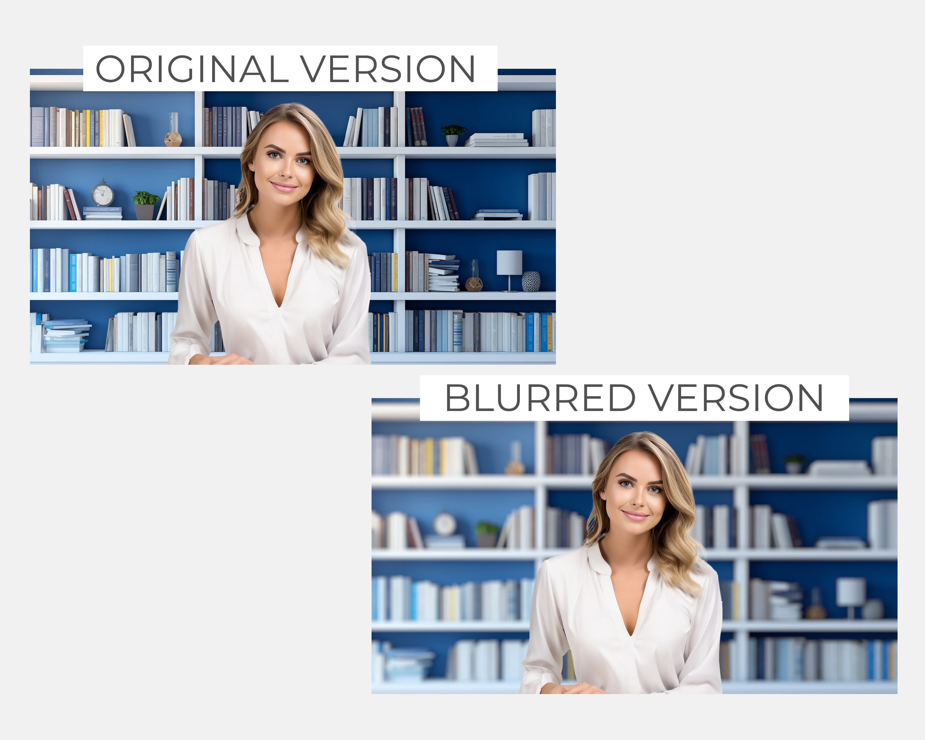 Blue Bookshelf Zoom Background Home Office Home Office - Etsy