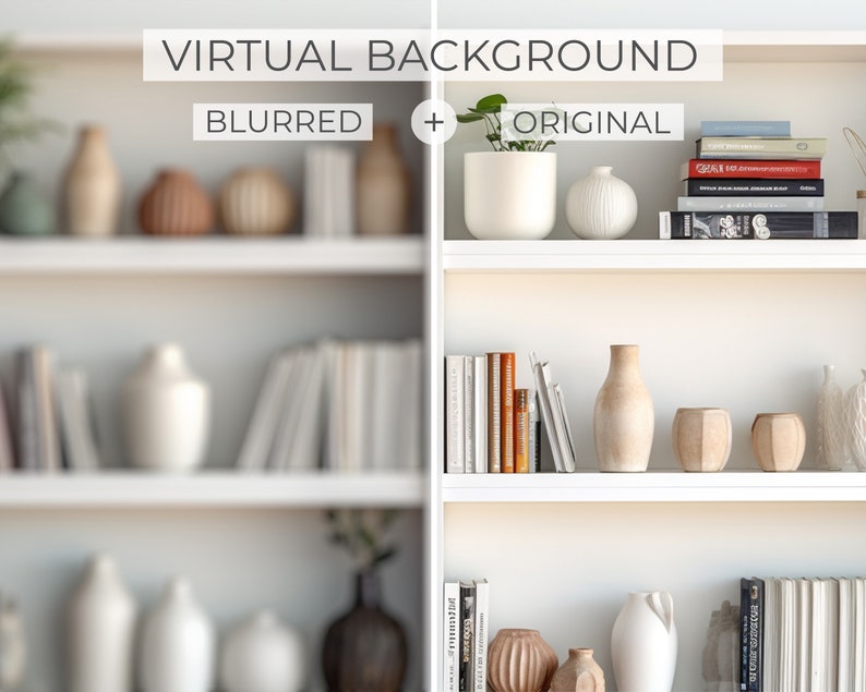 Bookshelf Zoom Background Home Office Home Office Virtual Background ...