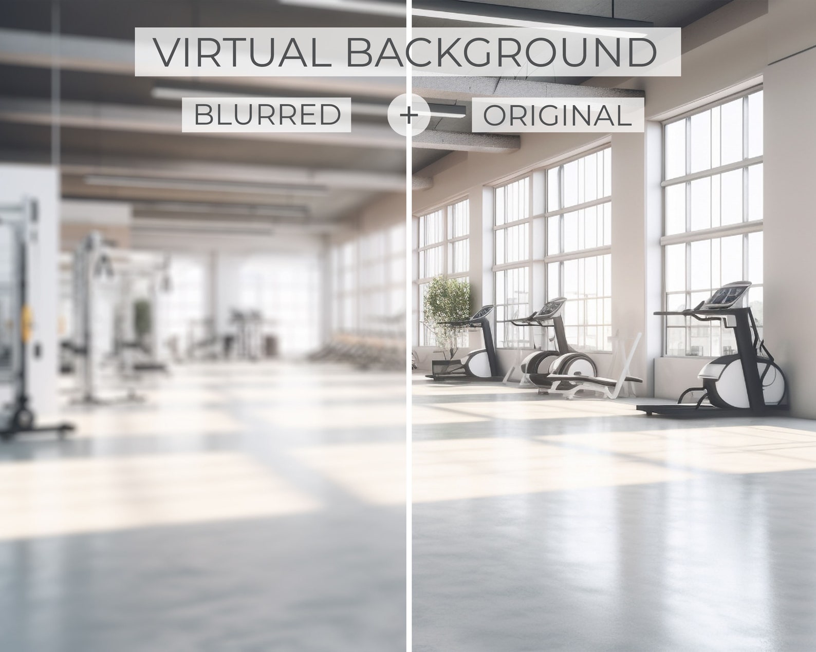 White Gym Zoom Background | Zoom Background Gym | Modern Gym Virtual ...