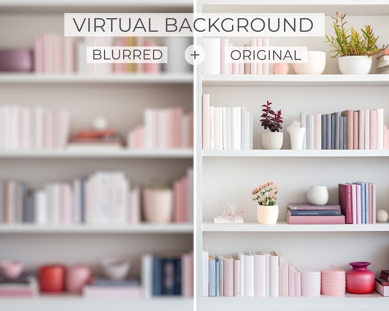 Soft Pink Zoom Background Home Office Home Office Virtual Background ...