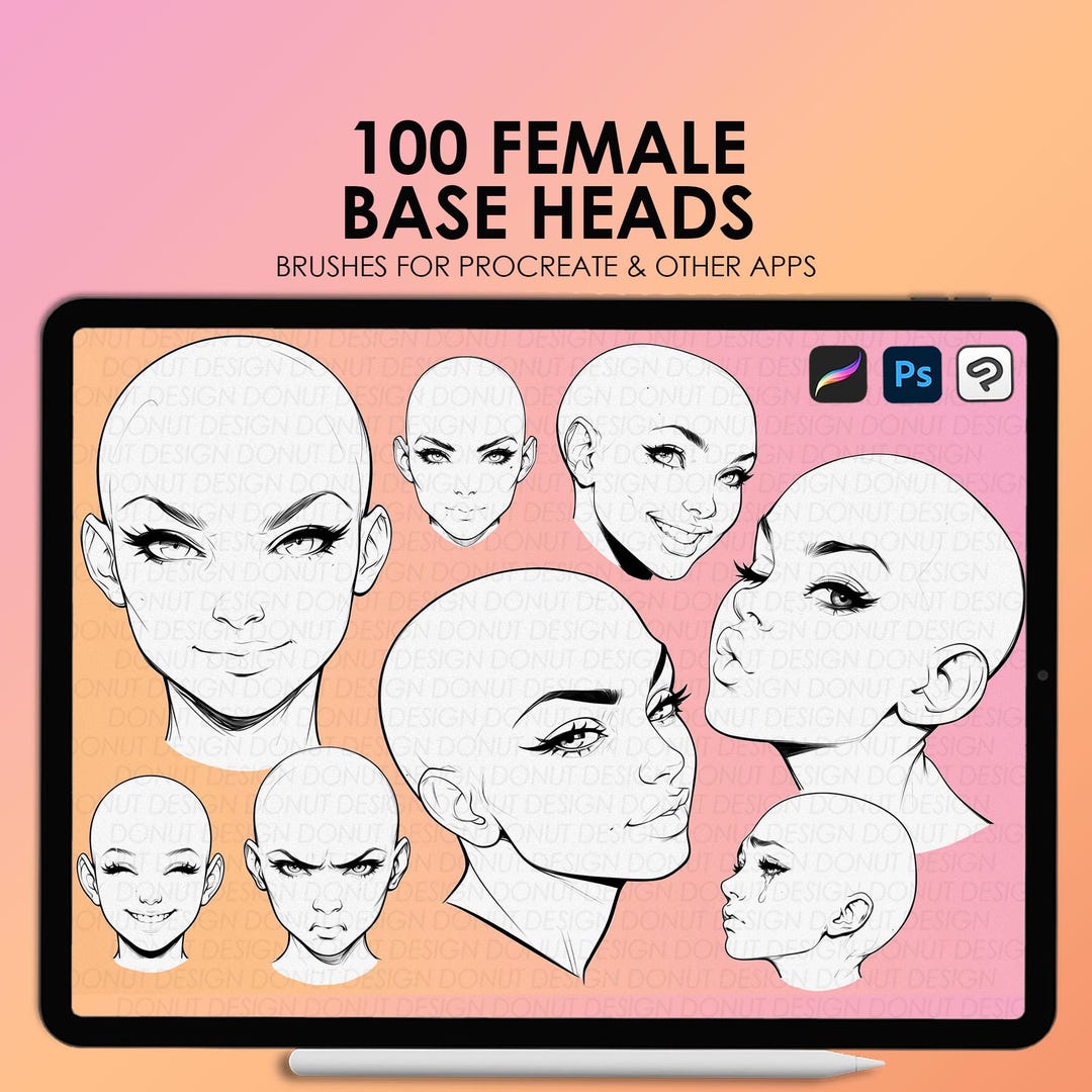 Base Head Procreate Stamps | Procreate Head Stamps | Base Procreate ...