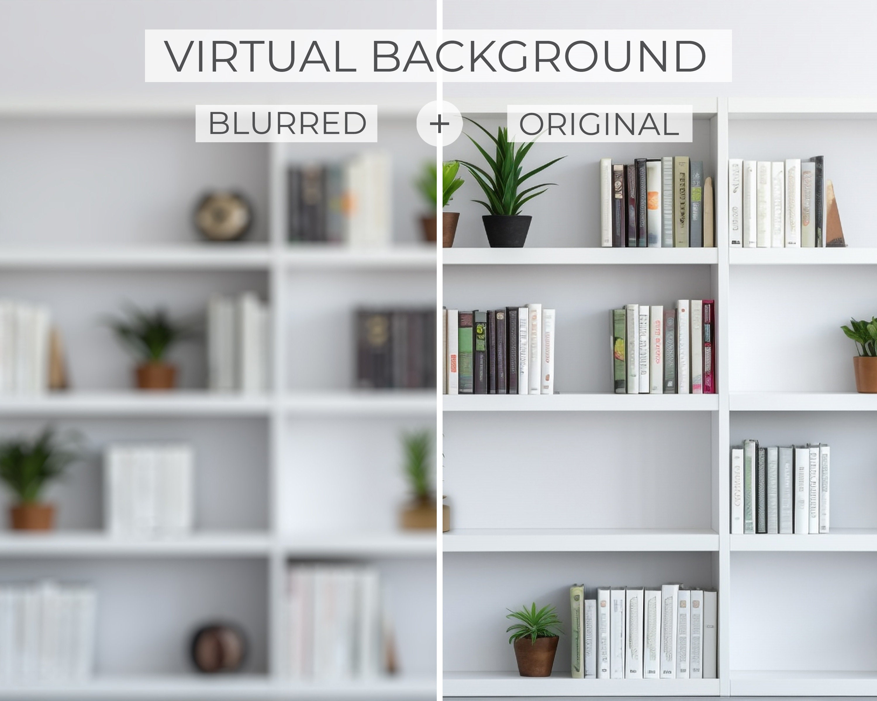 White Bookshelf Zoom Background Home Office Home Office Virtual ...