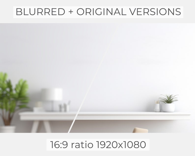 White Minimalist Zoom Background Home Office | Home Office Virtual ...