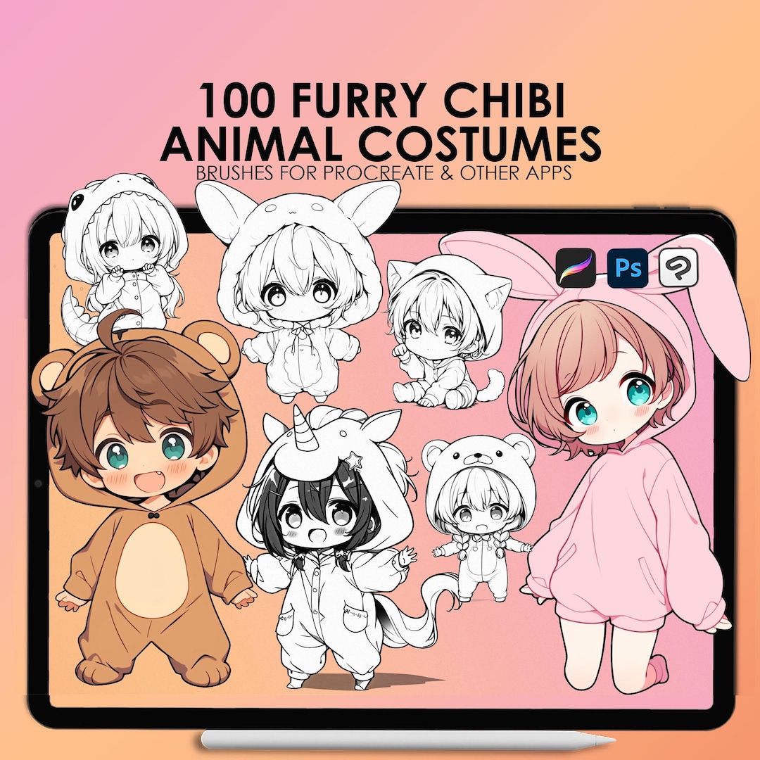 Procreate Chibi Stamps Chibi Procreate Stamps Procreate Chibi