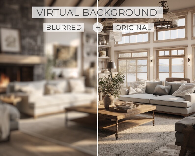 Luxury Farmhouse Zoom Background Home Office | Farmhouse Home Office ...