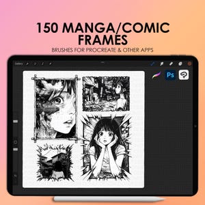 150 Procreate Manga Layout Frame Stamps | Comic Storyboard Procreate ...