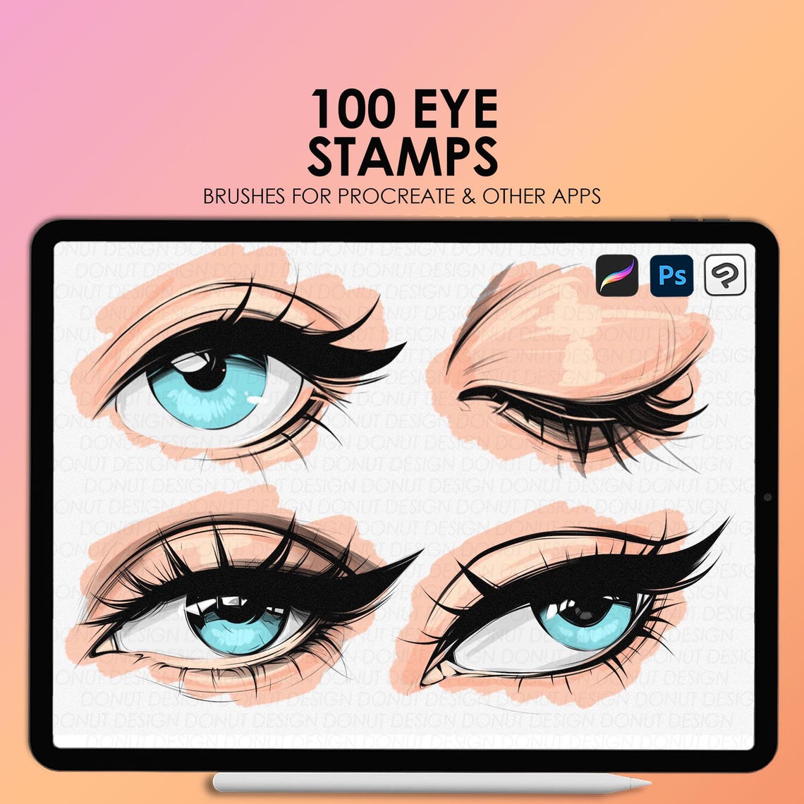 Procreate Eye Stamps | Eyes Procreate Brushes | Photoshop Eye Brushes ...