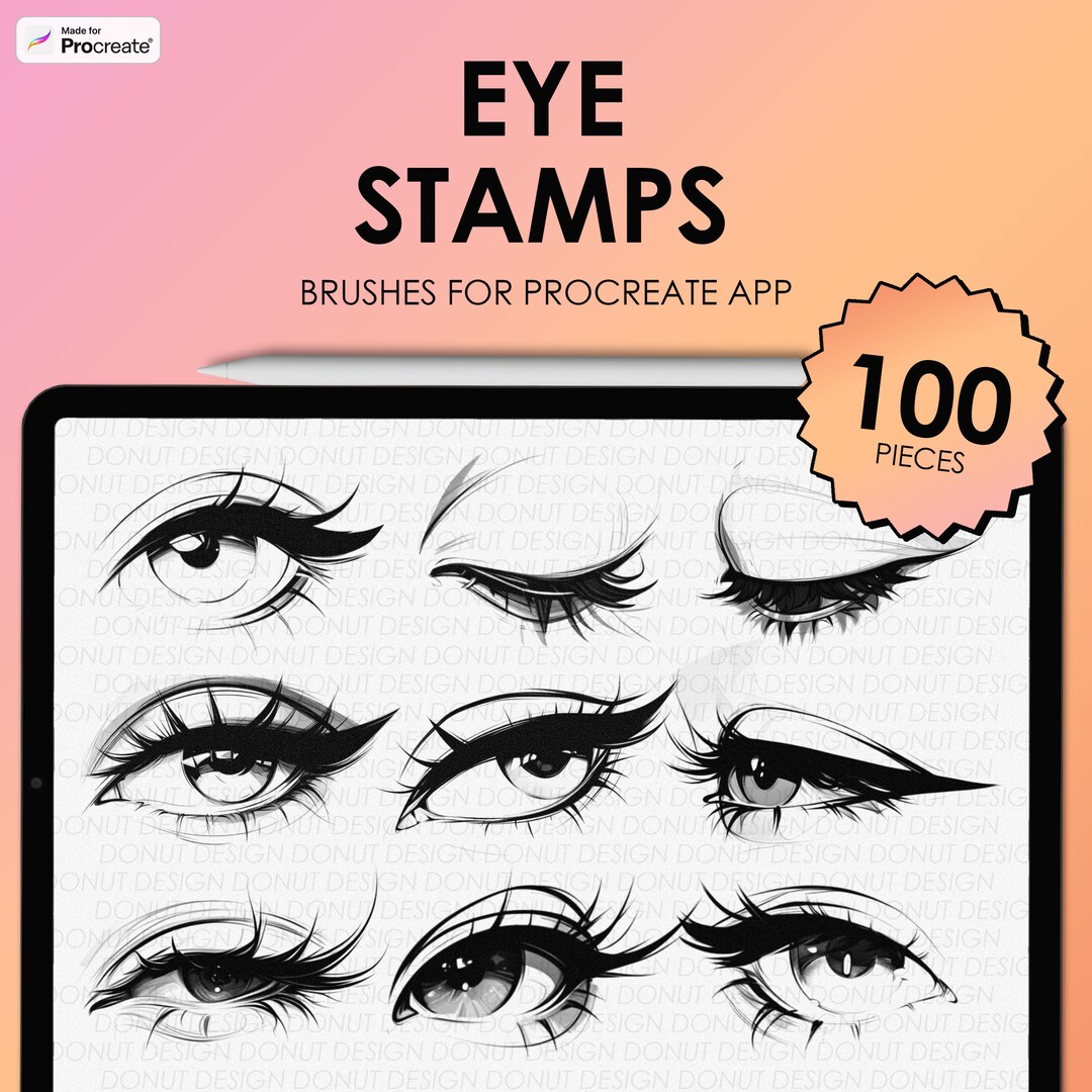 100 Procreate Eye Stamps Eyes Procreate Brushes - Etsy