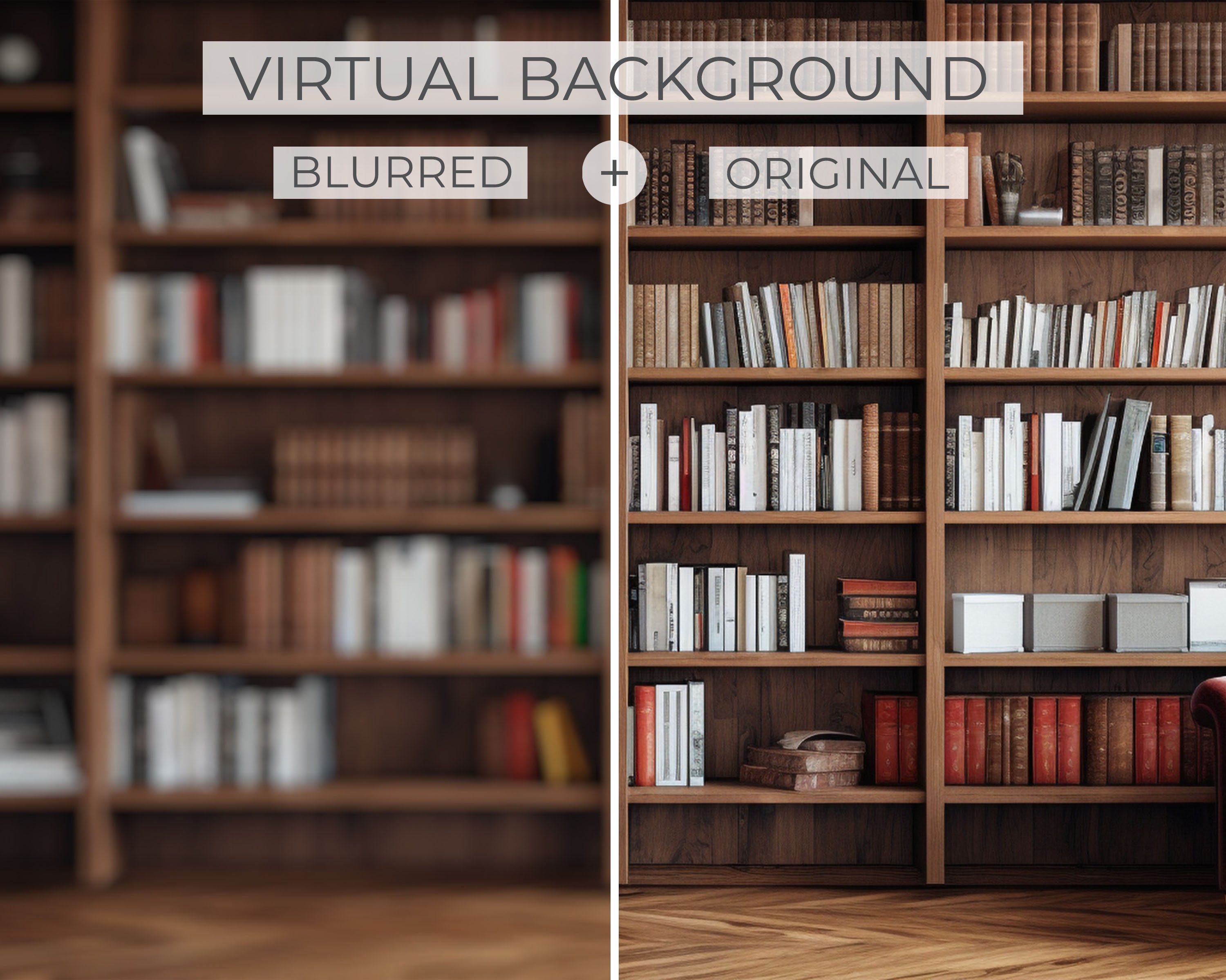 Wooden Bookshelf Zoom Background Zoom Background Home Office - Etsy