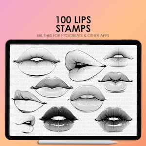 100 Procreate Lip Stamps | Lips Procreate Brushes | Photoshop Lips Brushes | Clip Studio Lips - Etsy