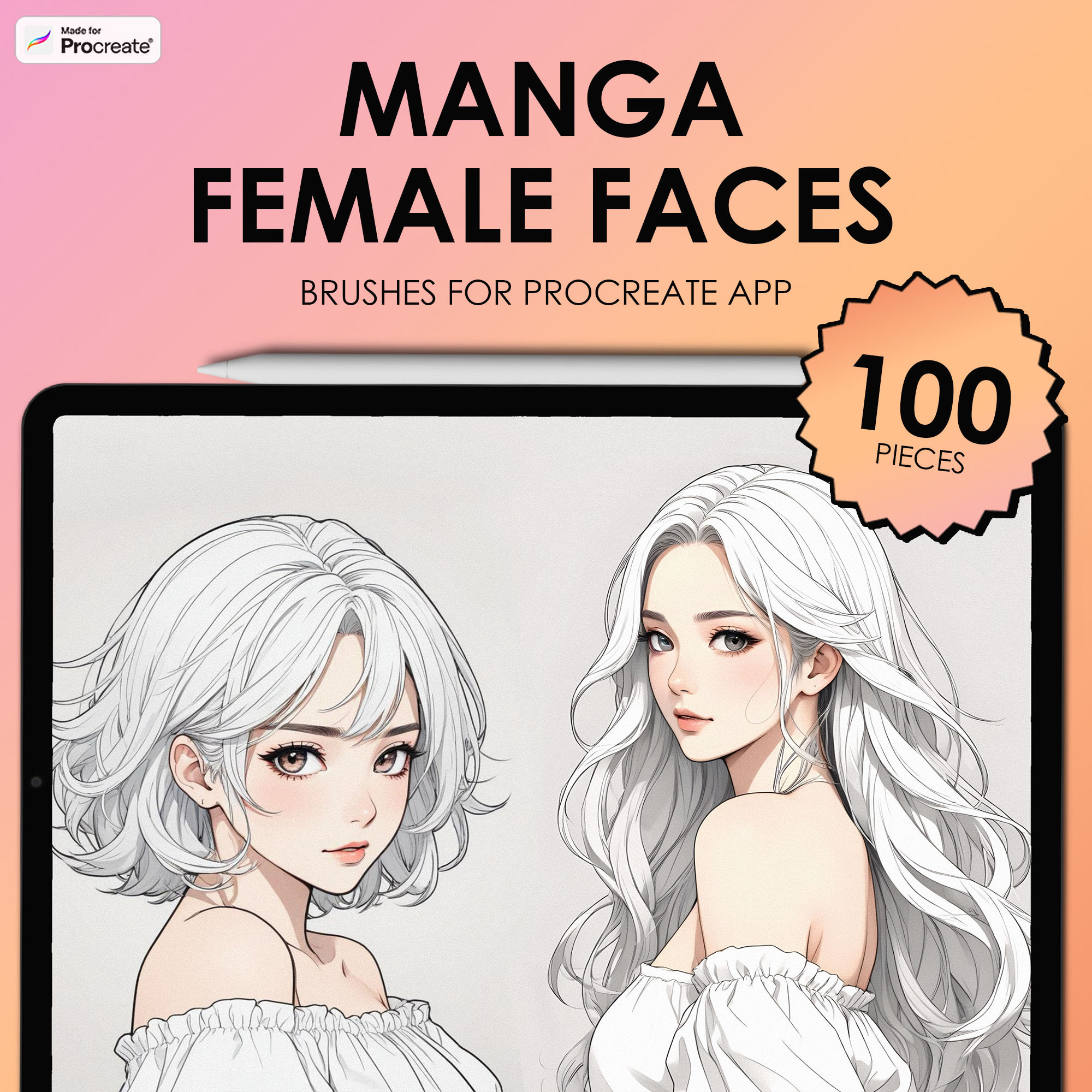 100 Manga Procreate Face Stamps Anime Procreate Manga Face Stamps - Etsy