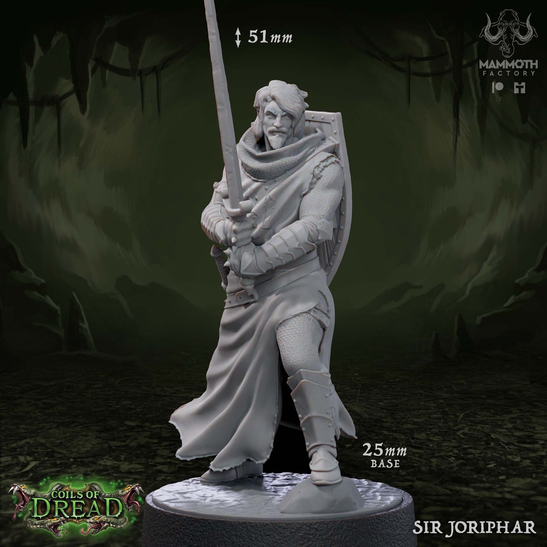 Sir Joriphar, Coils of Dread, Mammoth Factory, RPG Wargaming Resin ...