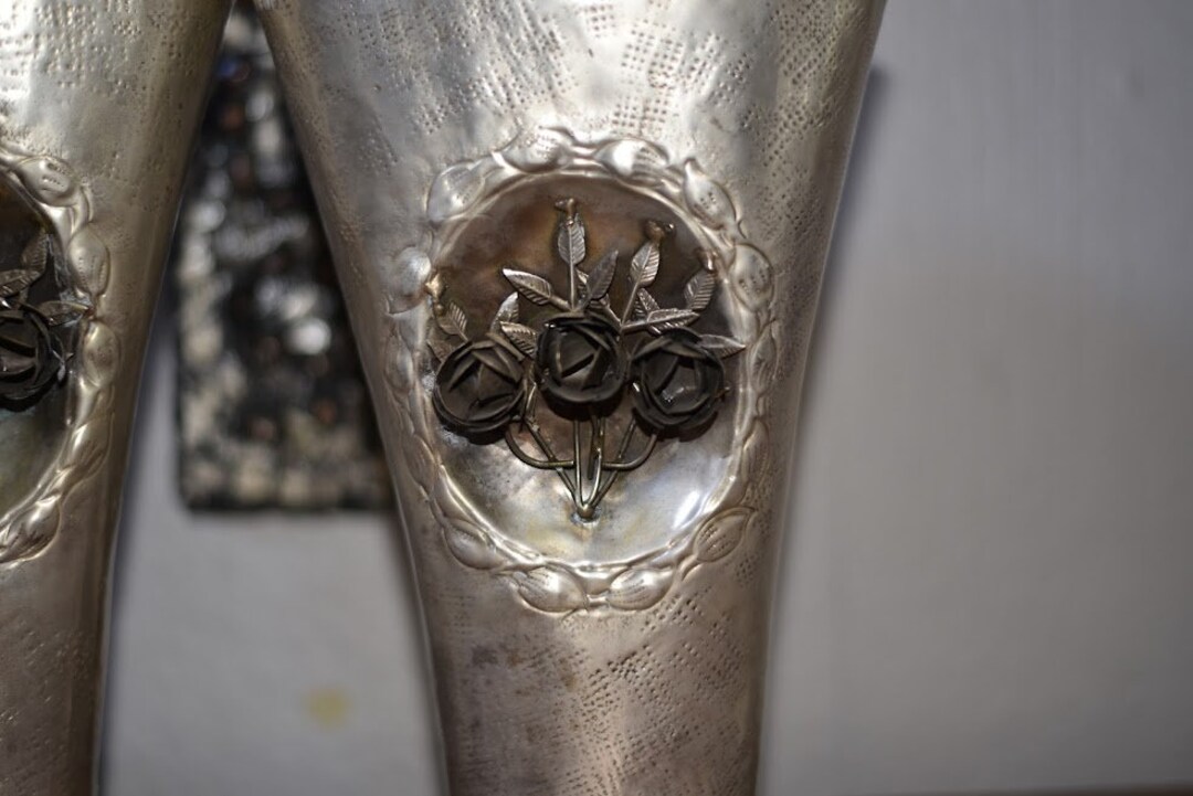 Pewter Flower Vase Beautiful - Etsy