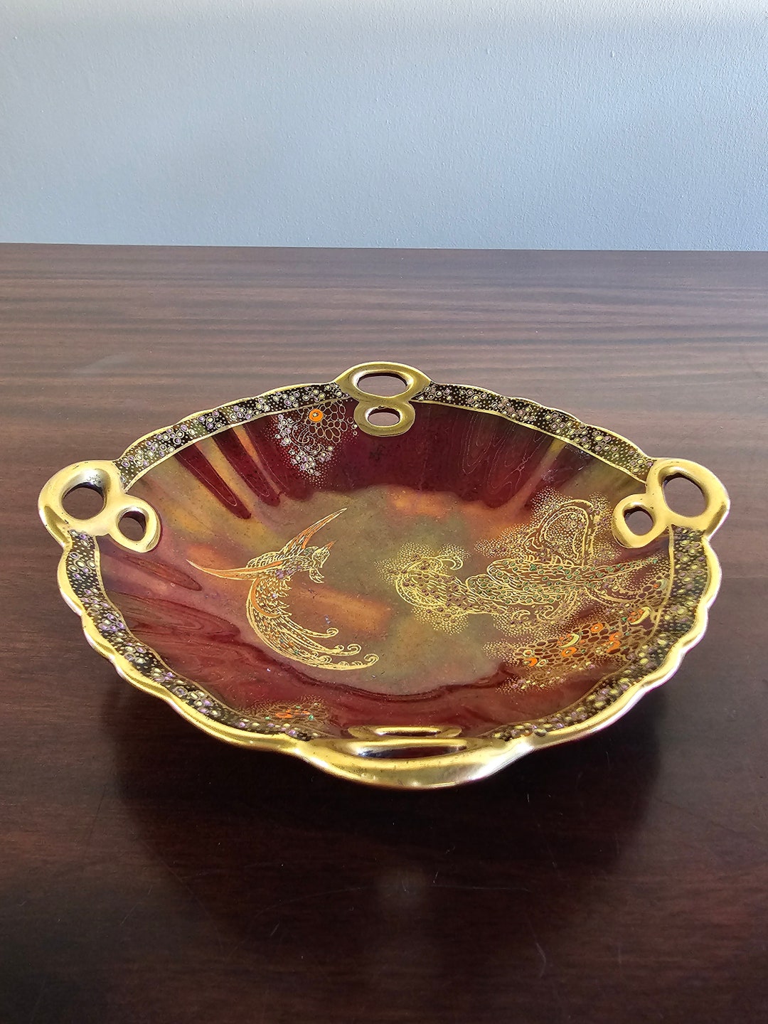 Crown Devon Red Lustre Serving Bowl, Made in England, Rare Vintage ...