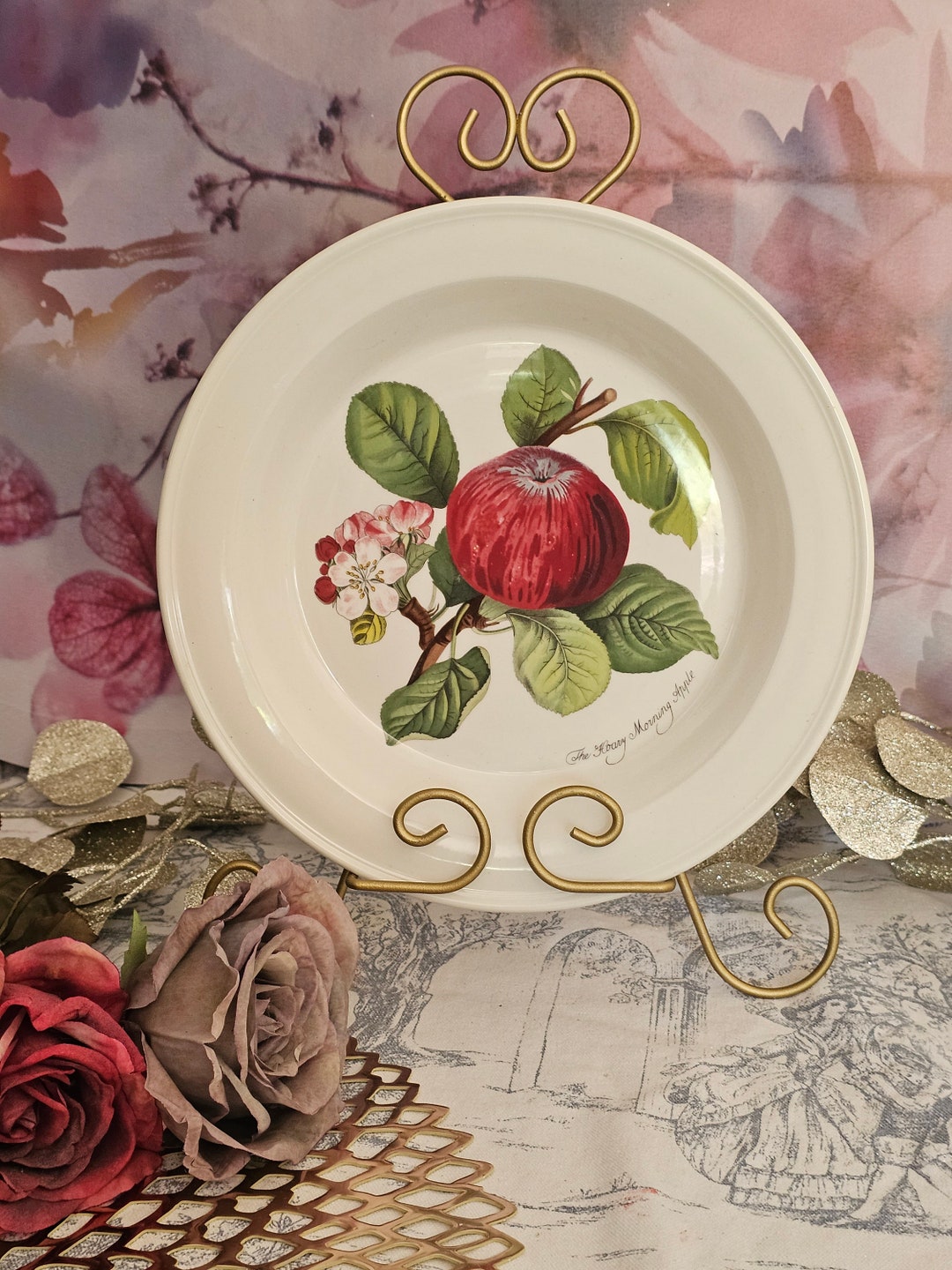 SET of PORTMEIRIEON Pomona 'hoary Morning Apple' Serving Dish/ Plate ...