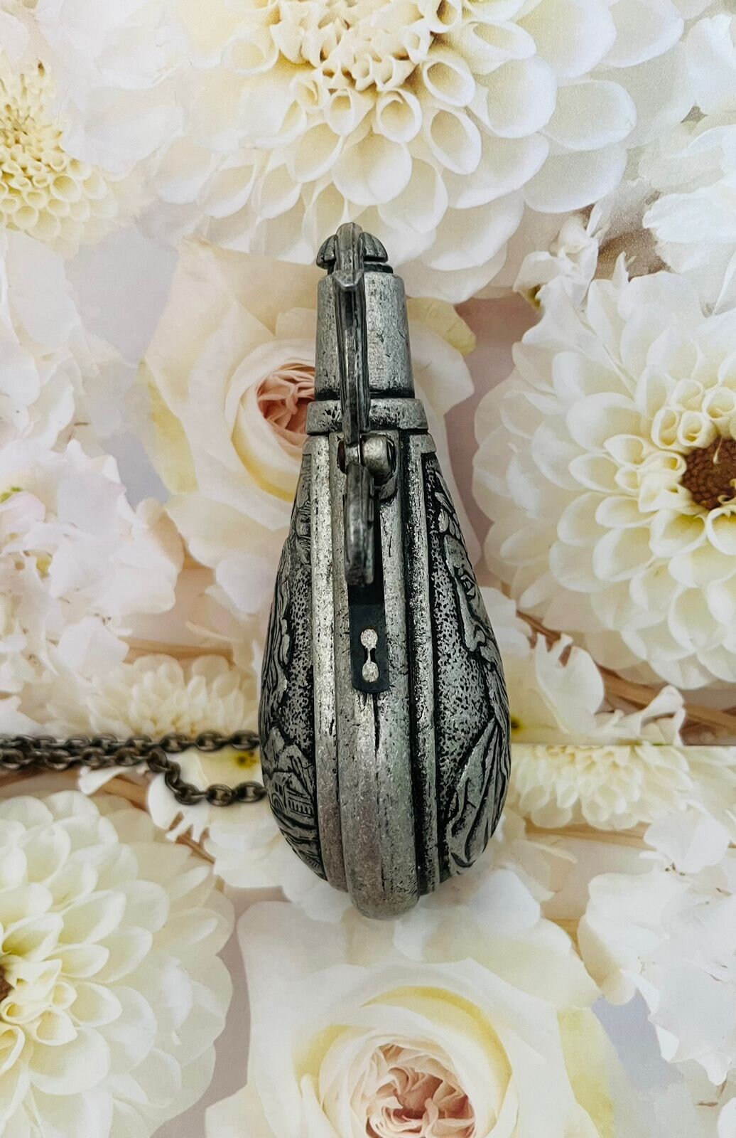 Antique French Gun Powder Flask Large With Embossed Design Circa 1900's ...