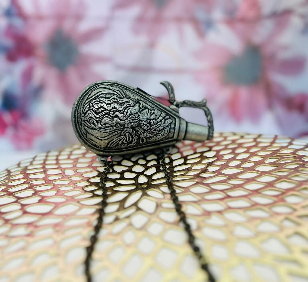 Antique French Gun Powder Flask Large With Embossed Design Circa 1900's ...