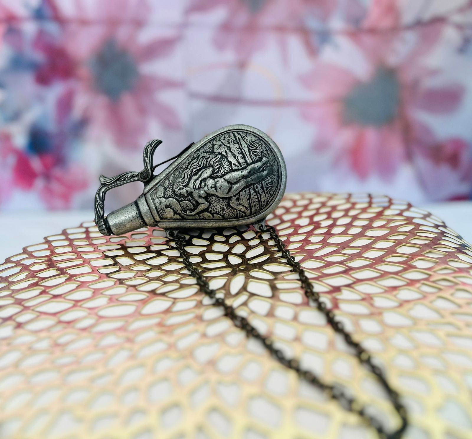 Antique French Gun Powder Flask Large With Embossed Design Circa 1900's ...