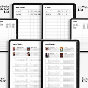 Digital Movie & TV Series Journal Bundle | Digital Movie Planner ...