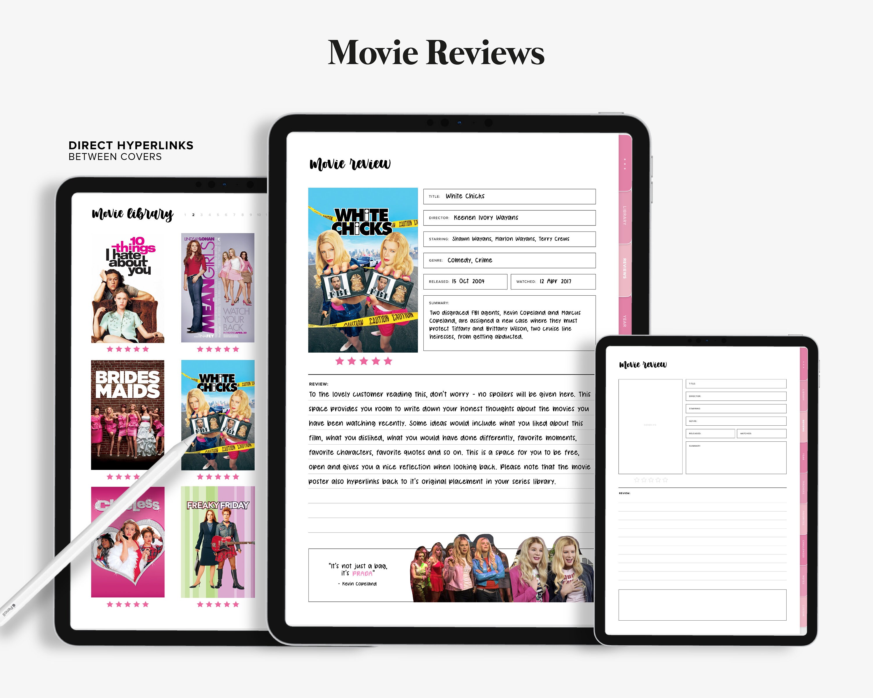 Digital Movie Journal Digital Movie Planner Movie Log Film Planner ...