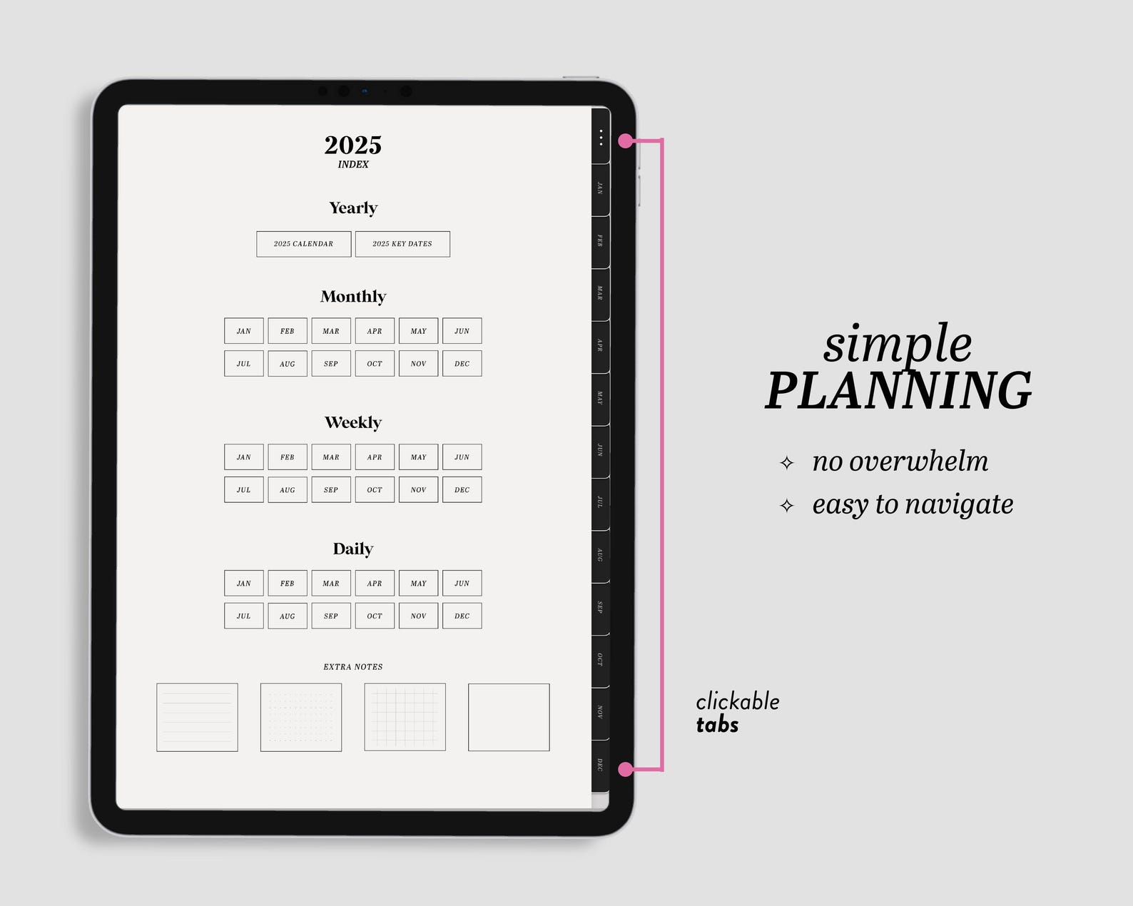 2025 Minimalist Digital Planner | Simple Digital Planner | iPad Planner ...