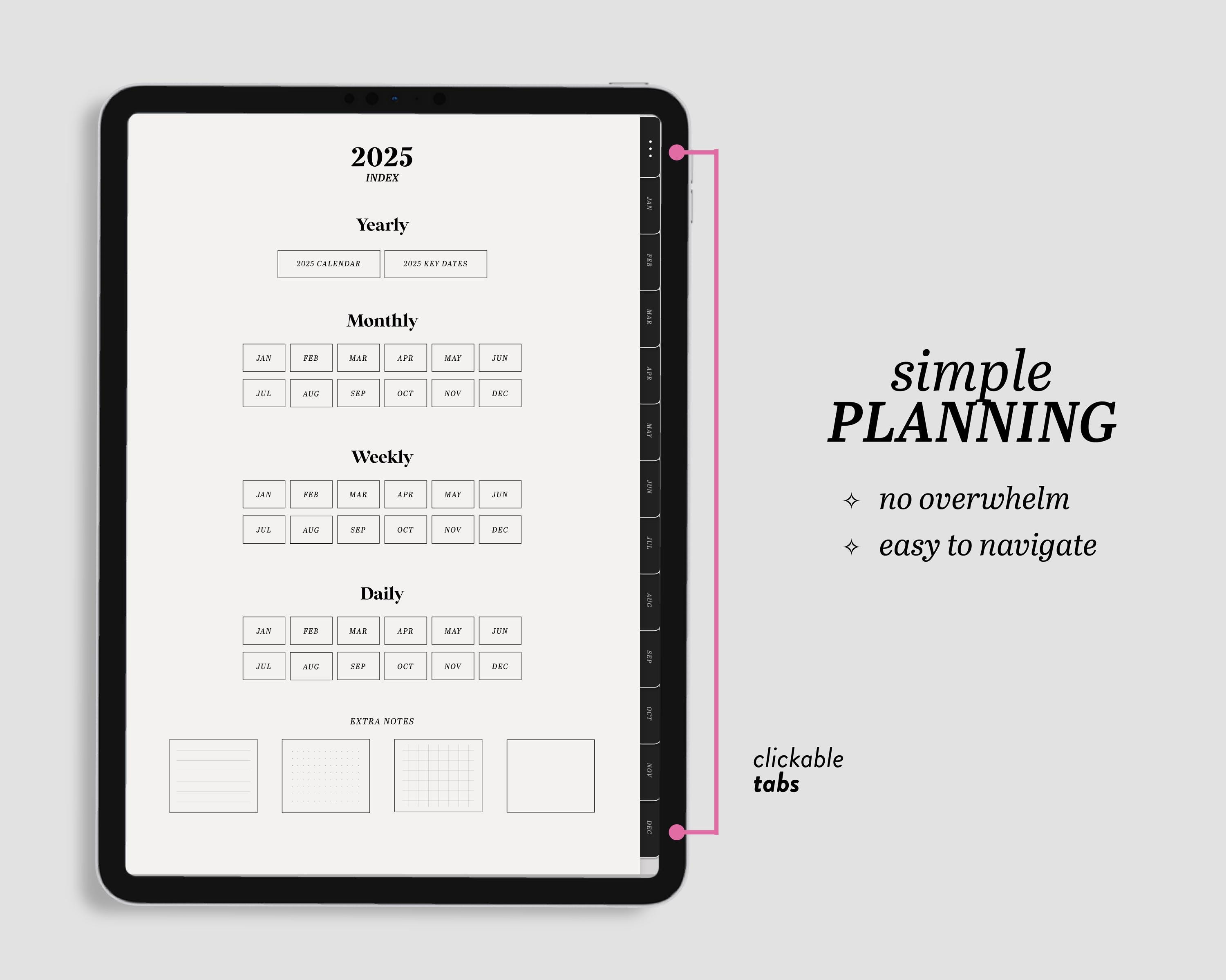 2025 Minimalist Digital Planner | Simple Digital Planner | iPad Planner ...