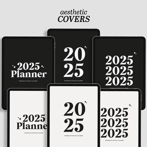 2025 Minimalist Digital Planner DARK MODE | Simple Digital Planner ...