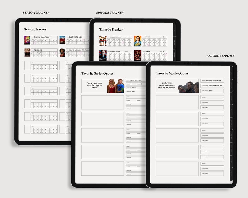 Digital Movie & TV Series Journal Digital Media Journal - Etsy