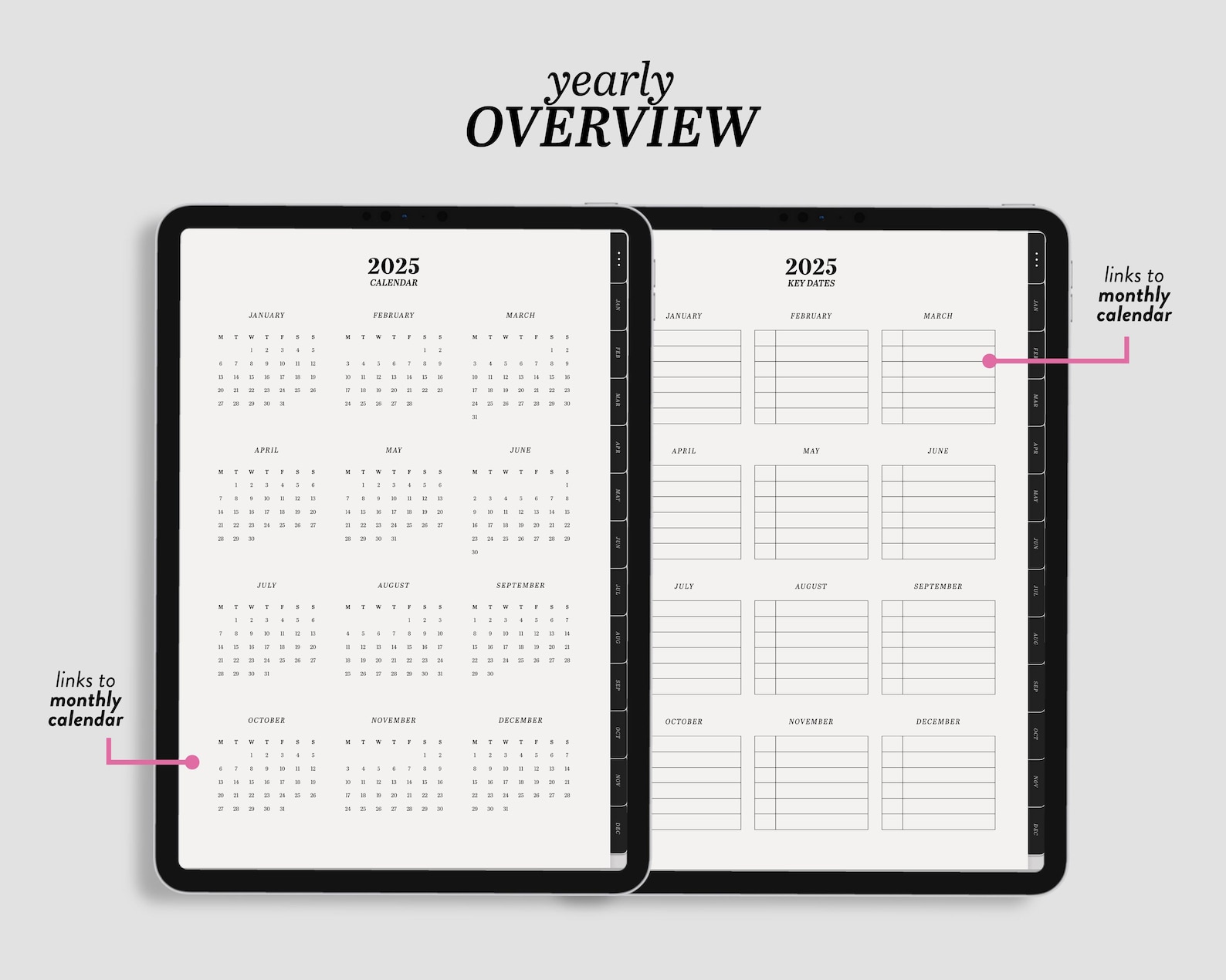 2025 Minimalist Digital Planner | Simple Digital Planner | iPad Planner ...