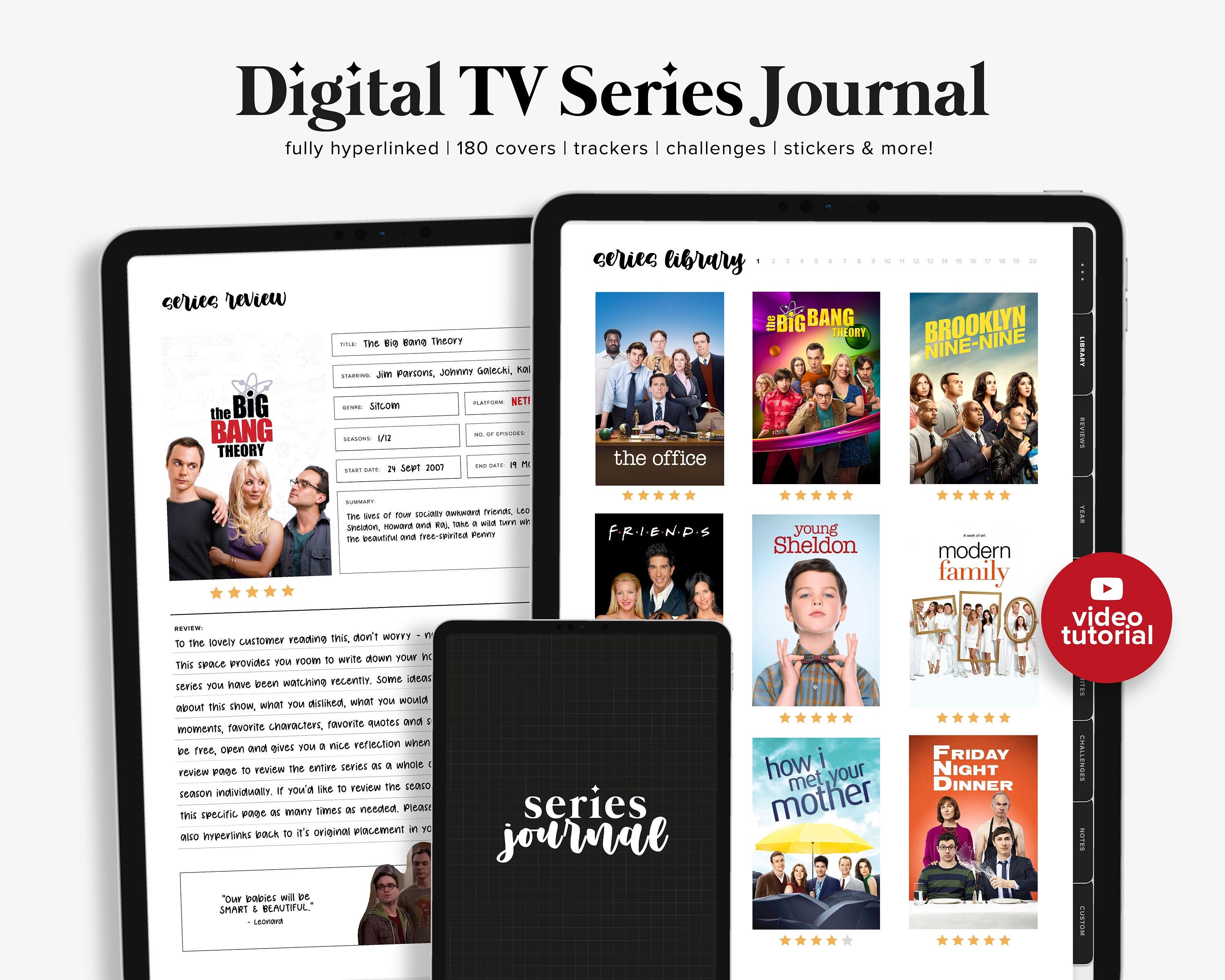 Digital TV Series Journal Digital TV Show Log Media - Etsy
