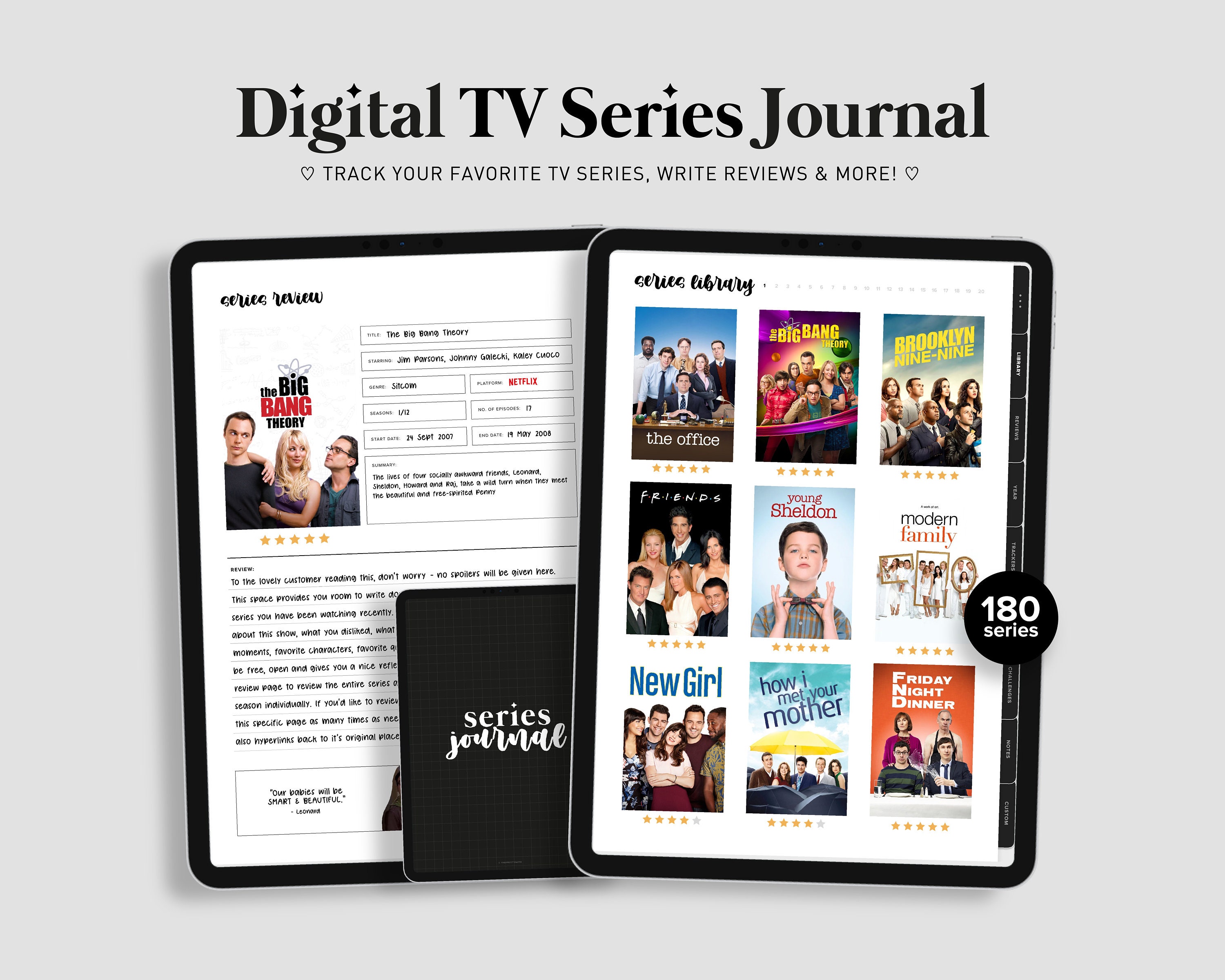Digital TV Series Journal | Digital TV Show Log | Media Planner ...