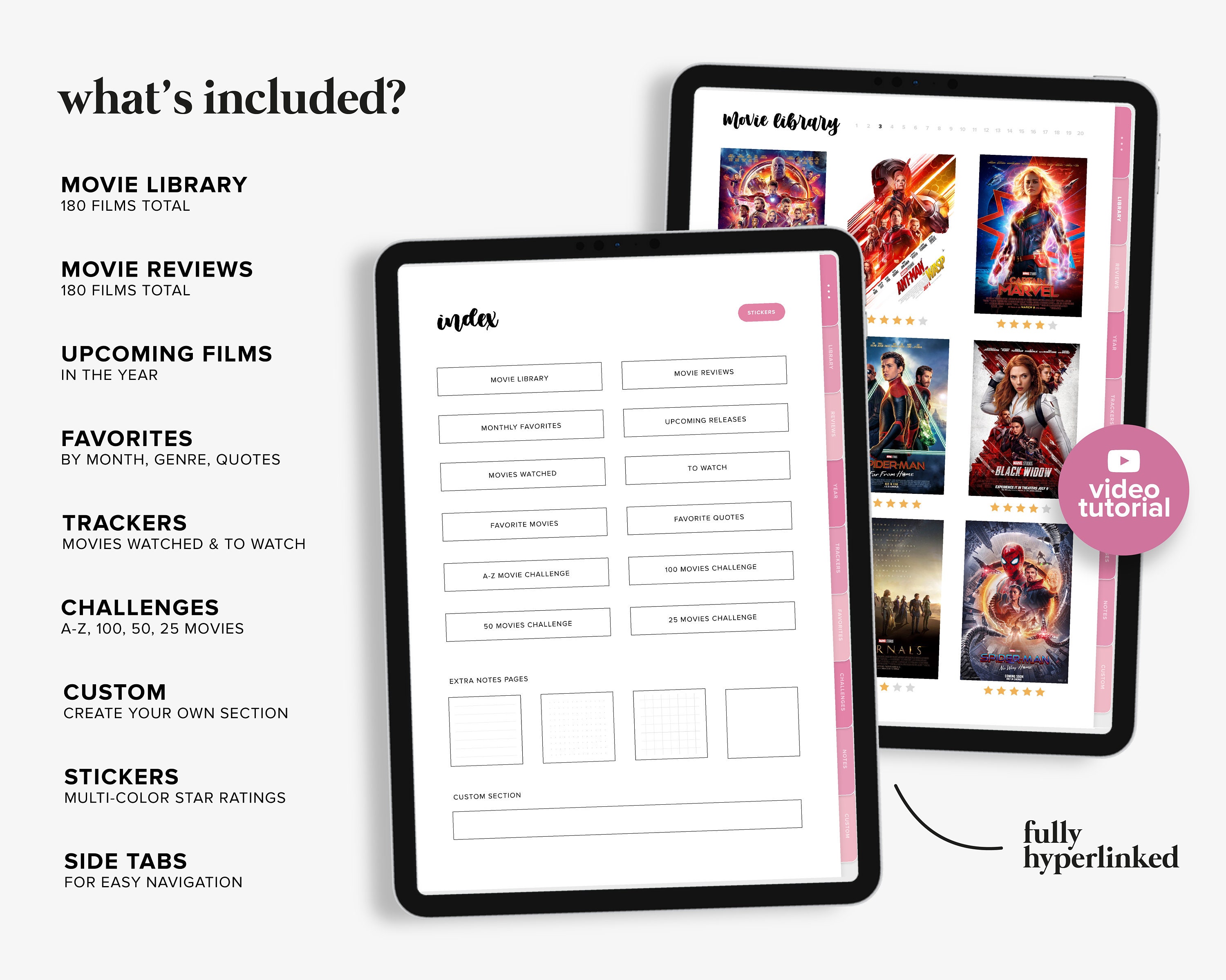 Digital Movie Journal Digital Movie Planner Movie Log Film Planner ...