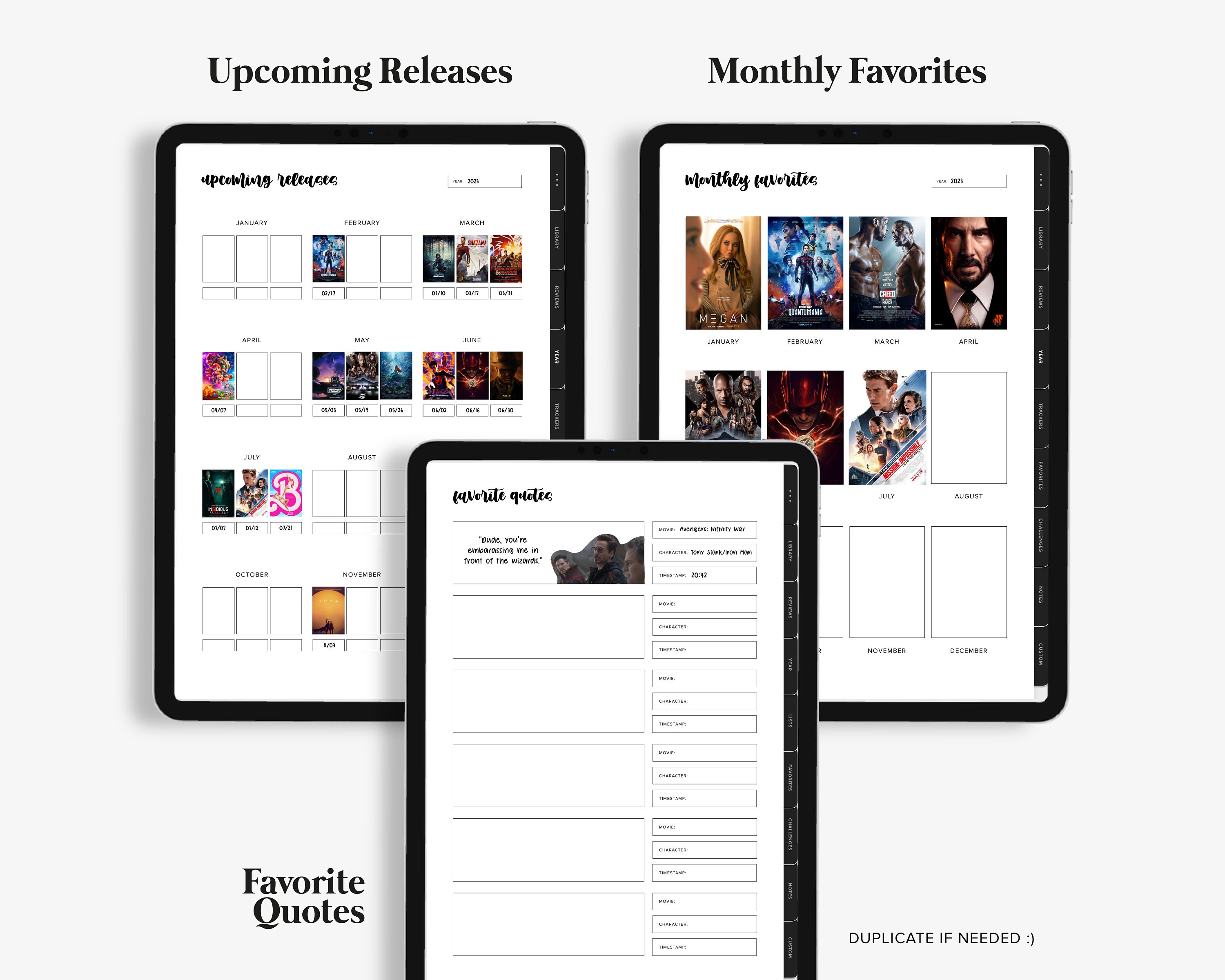 Digital Movie Journal | Digital Movie Planner | Film Planner | Movie ...
