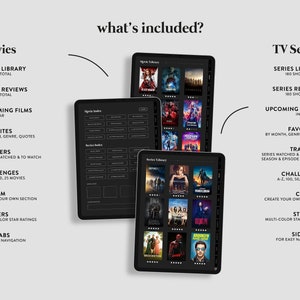 Digital Reading & Movie/tv Series Journal BUNDLE Dark Mode | Reading ...