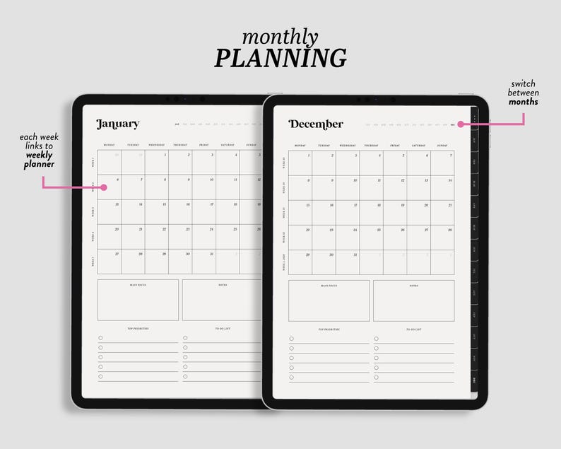 2025 Minimalist Digital Planner | Simple Digital Planner | iPad Planner ...