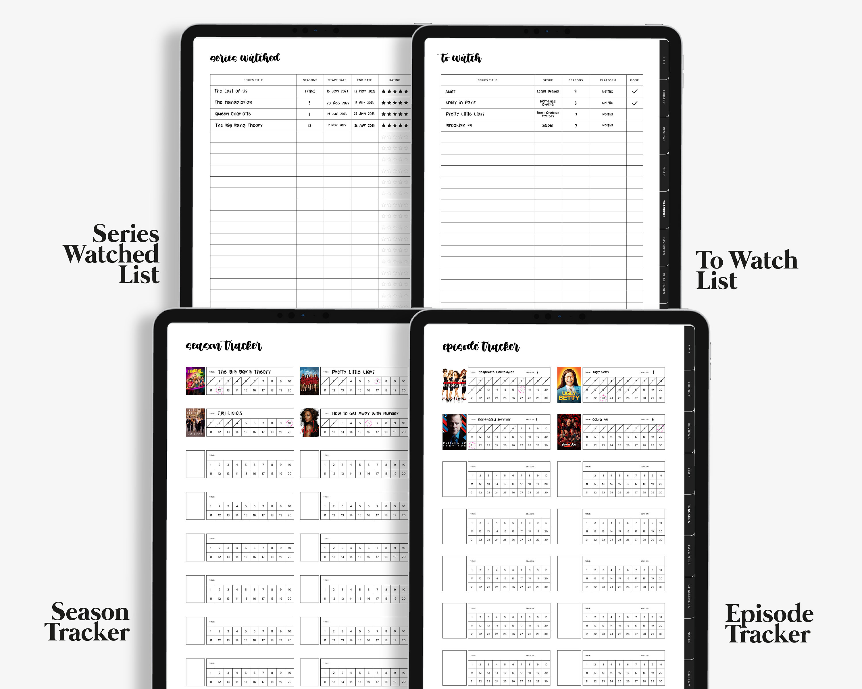 Digital TV Series Journal | Digital TV Show Log | Media Planner ...