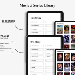 Digital Movie & TV Series Journal Bundle | Digital Movie Planner ...