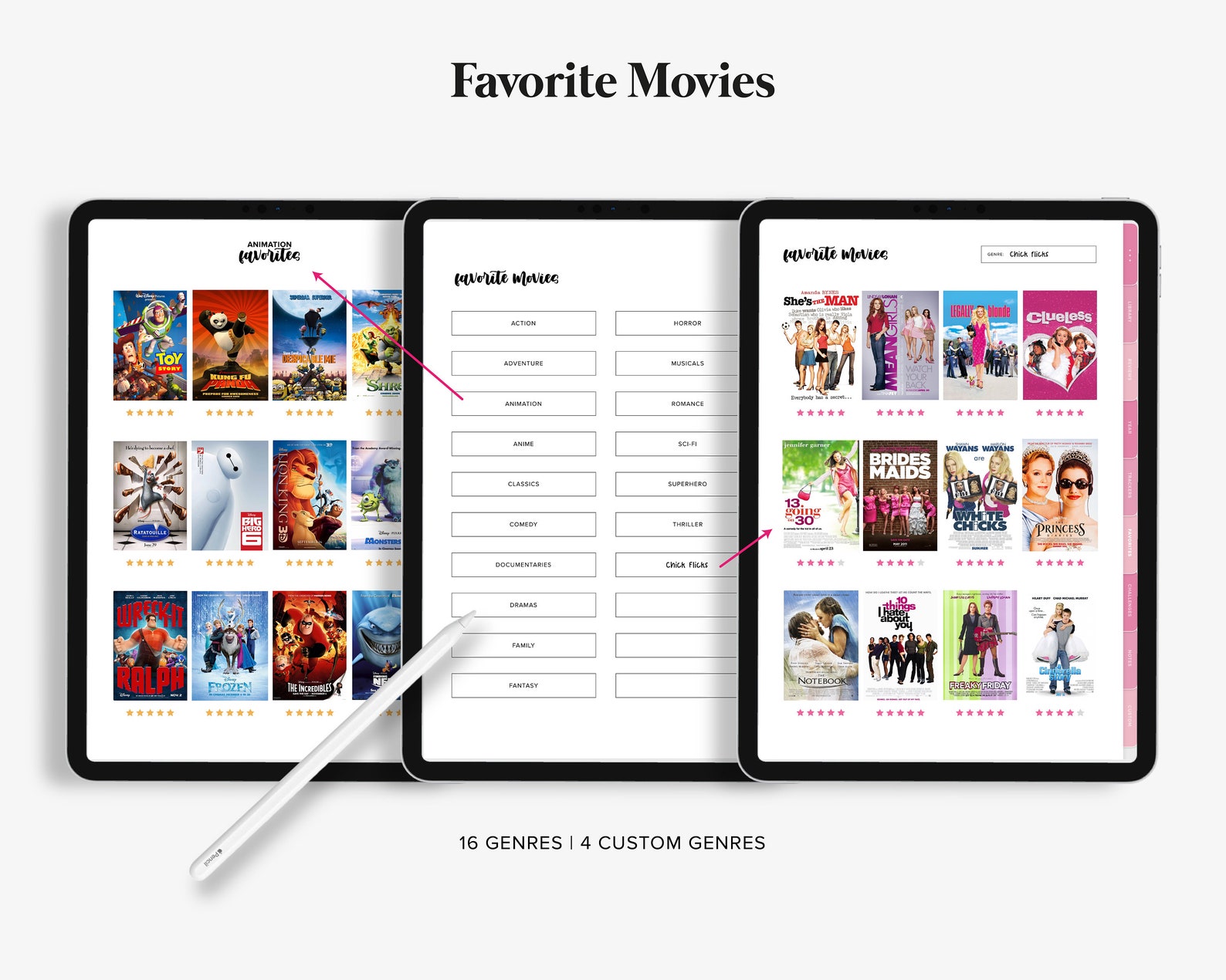 Digital Movie Journal Digital Movie Planner Movie Log Film Planner ...