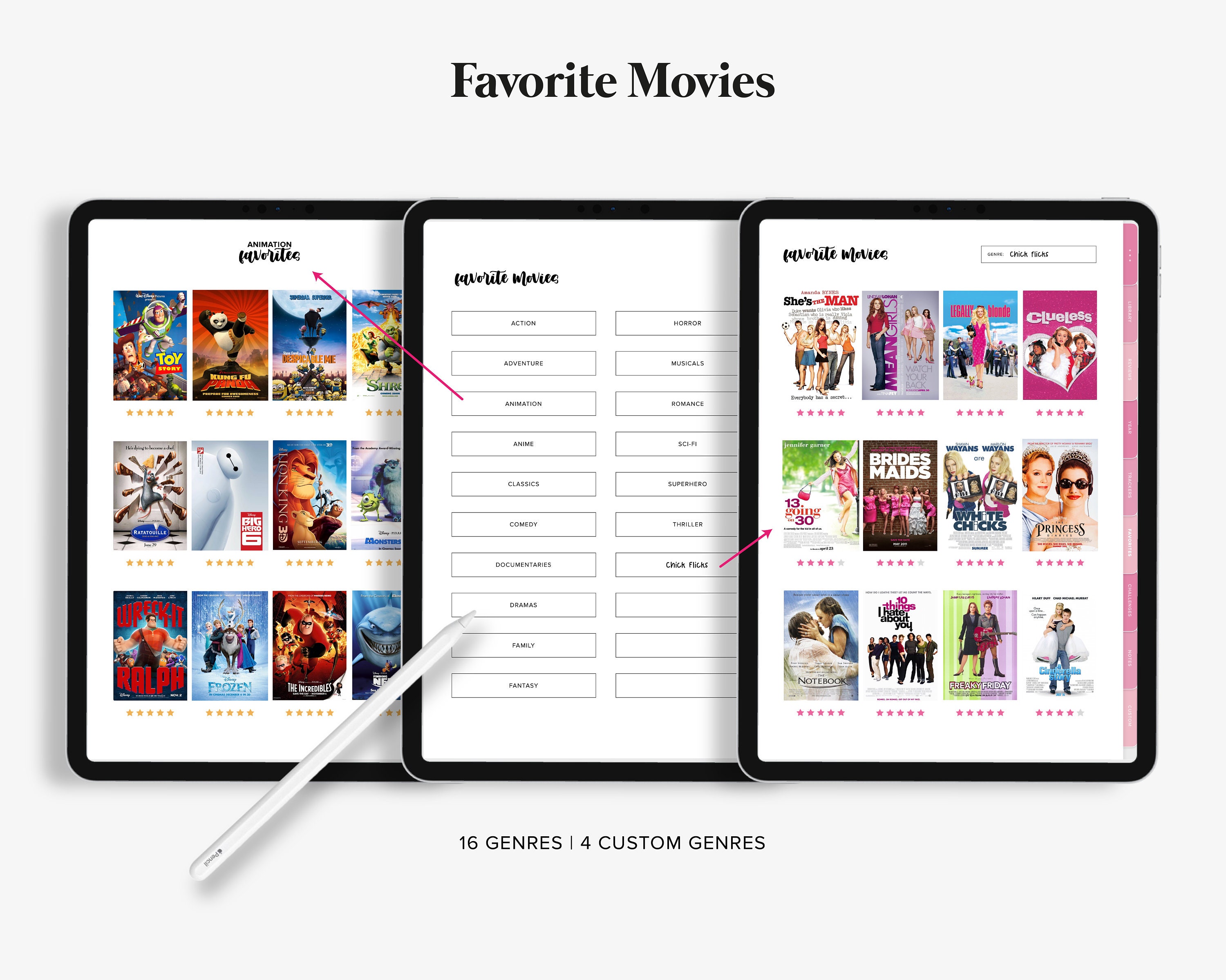 Digital Movie Journal Digital Movie Planner Movie Log Film Planner ...
