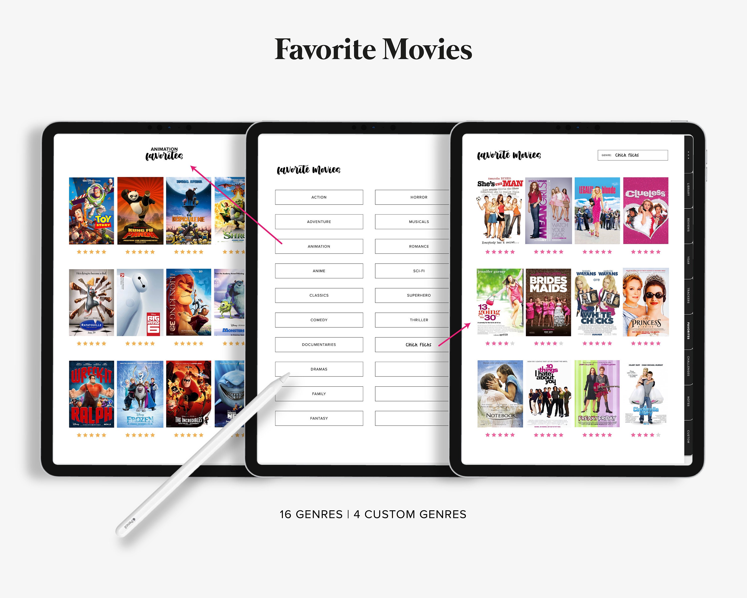 Digital Movie Journal | Digital Movie Planner | Film Planner | Movie ...