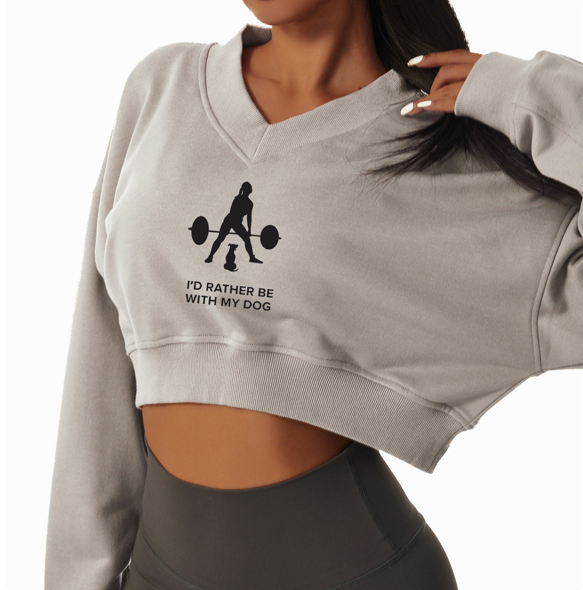 Ladies Sports Gym-yoga V-neck Crop Top Dog Lovers - Etsy