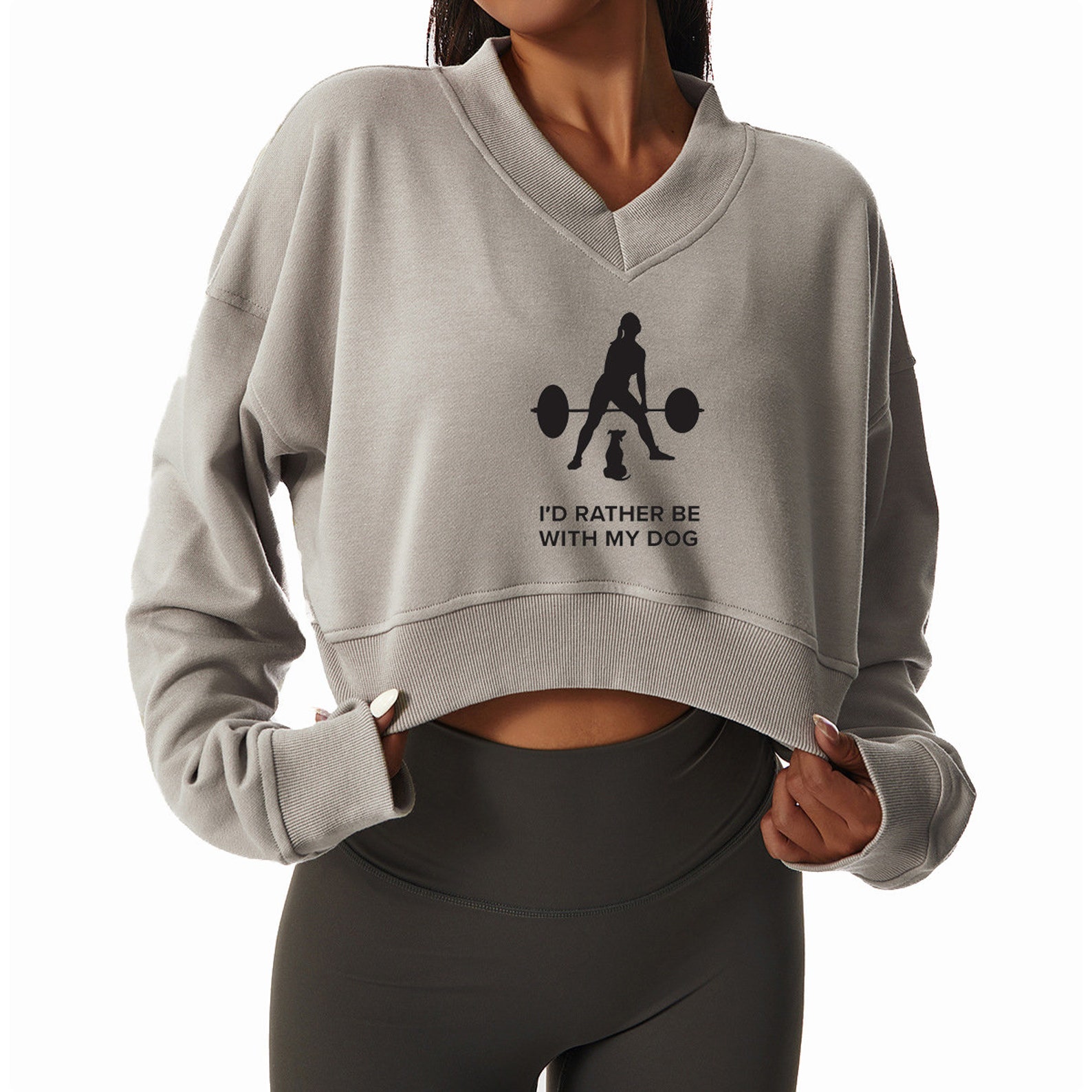 Ladies Sports Gym-yoga V-neck Crop Top Dog Lovers - Etsy