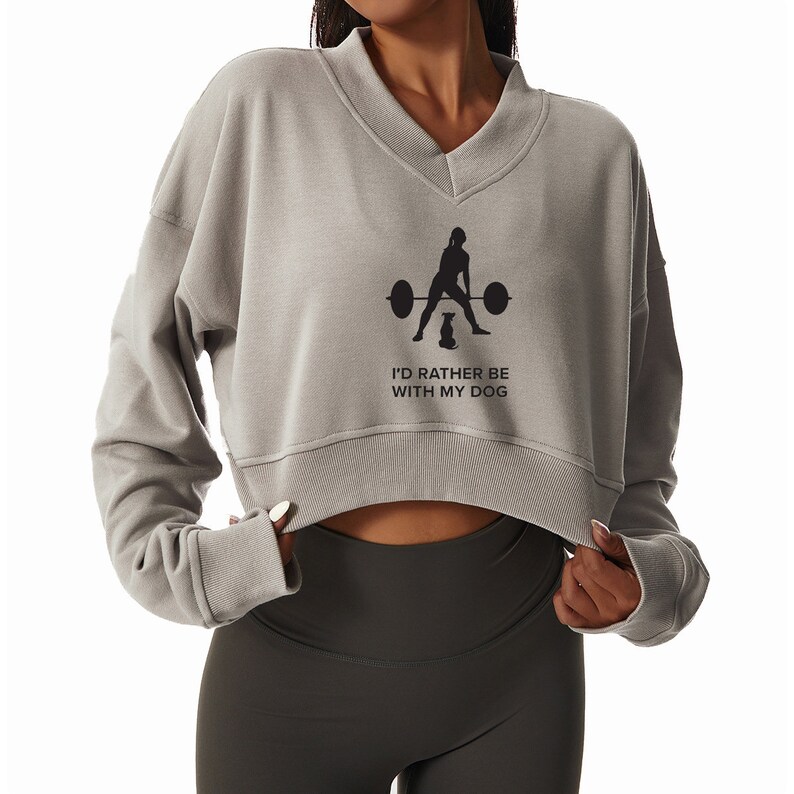 Ladies Sports Gym-yoga V-neck Crop Top Dog Lovers - Etsy