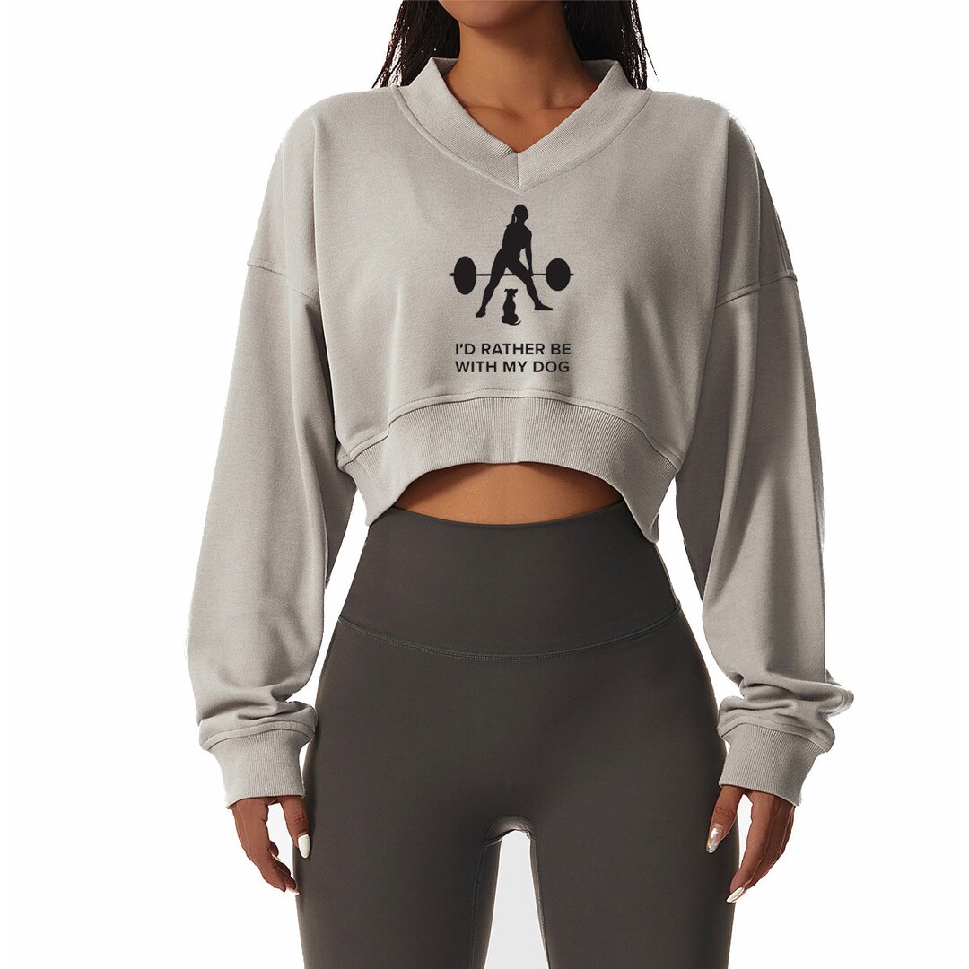 Ladies Sports Gym-yoga V-neck Crop Top Dog Lovers - Etsy