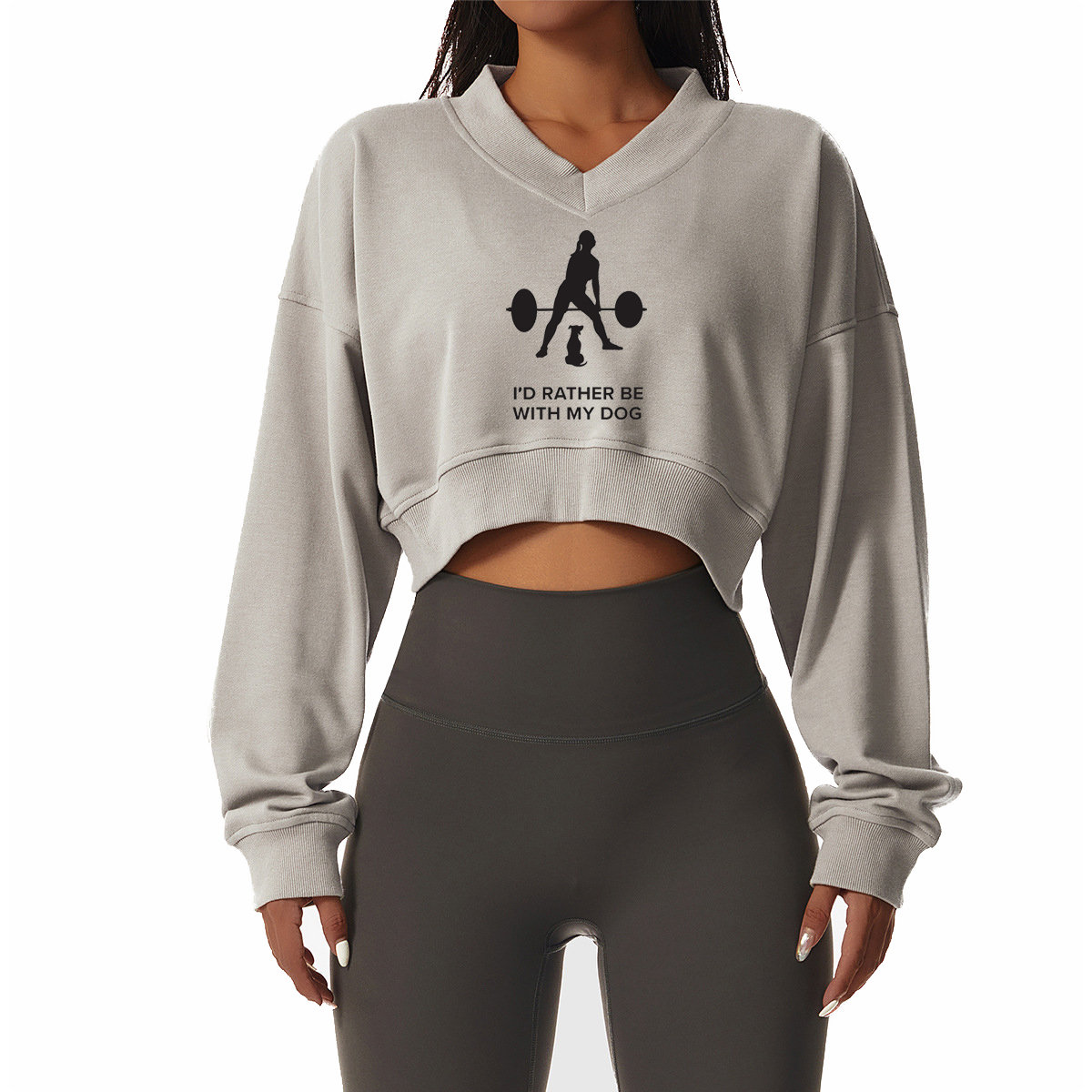 Ladies Sports Gym-yoga V-neck Crop Top Dog Lovers - Etsy