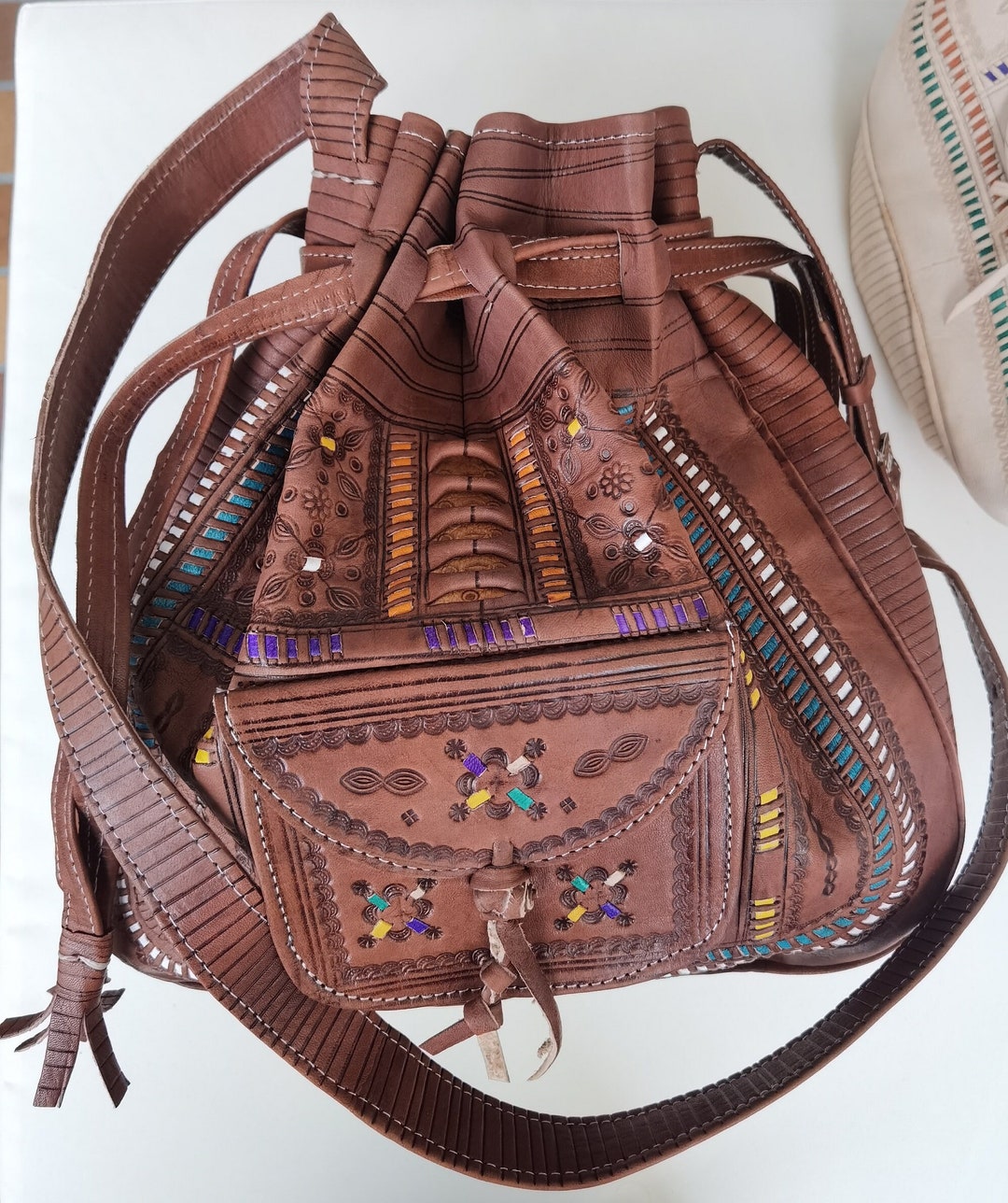 A Genuine Moroccan Leather Bag From Marrakech - Handmade Leather Bag ...