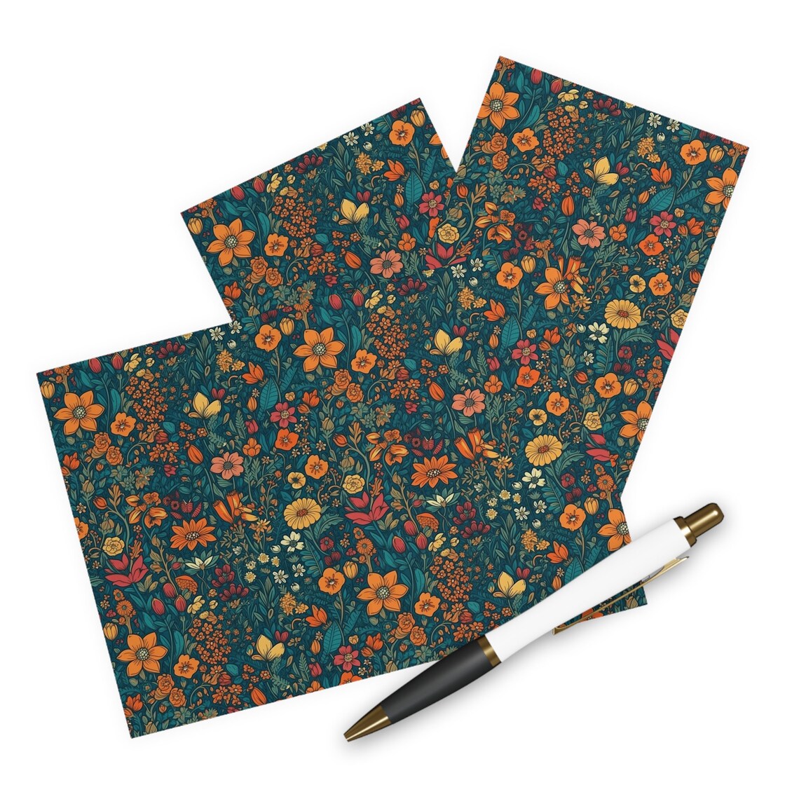 Stylized Orange and Cream Flower Field Pattern Instant Download SVG ...