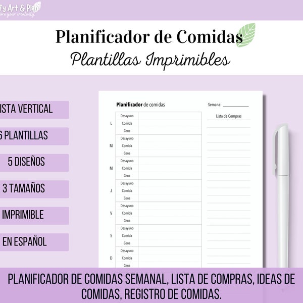 Spanish Meal Planner - Etsy
